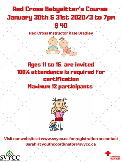 Red Cross Babysitter's Course | Salmo Valley Youth & Community Centre