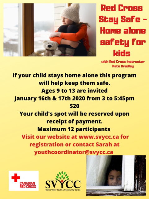 Red Cross Stay Safe Course | Salmo Valley Youth & Community Centre